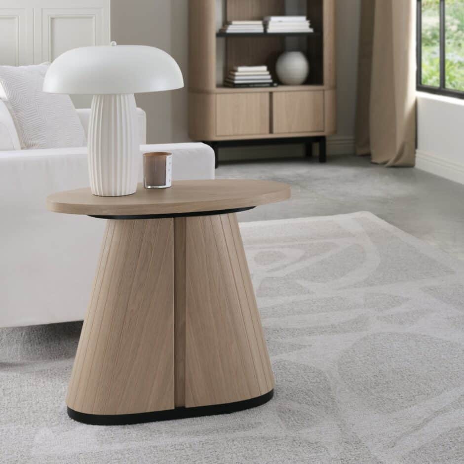 Vega Scandi Oak Oval Lamp Table - Home & Style